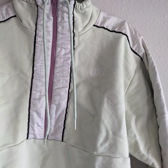 Levi's | Tops | Levis Light Green White Retro Quarter Zip Pullover ...